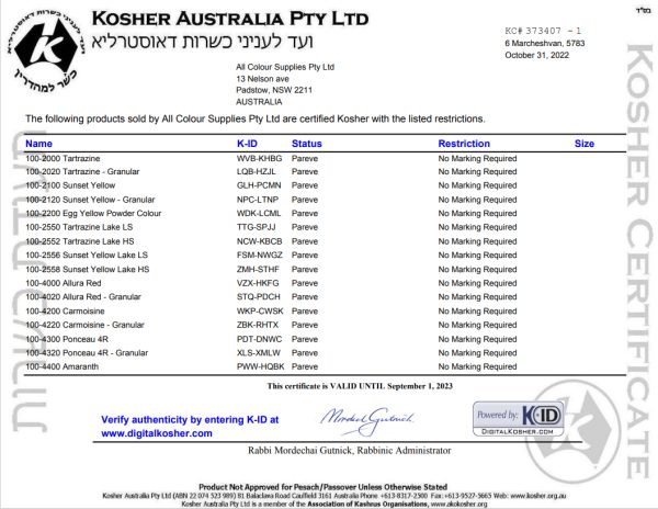 Certifications - All Colour Supplies
